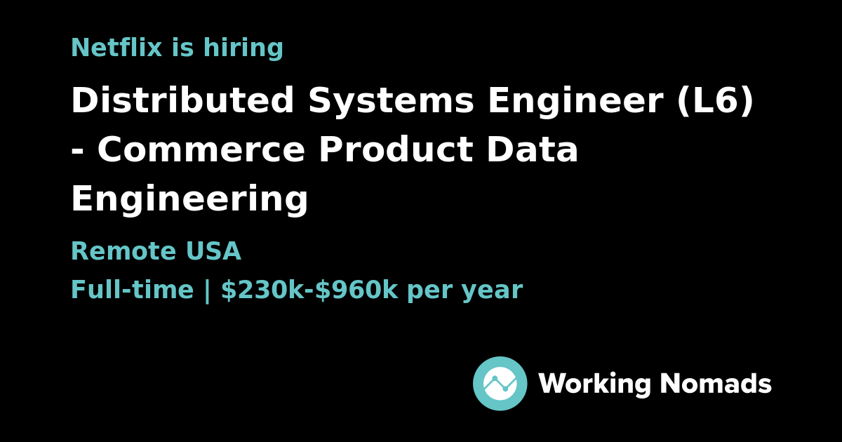 Distributed Systems Engineer (L6) - Commerce Product Data Engineering ...