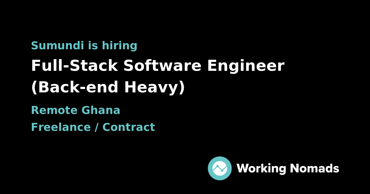 Full-Stack Software Engineer (Back-end Heavy) at Sumundi | Working Nomads