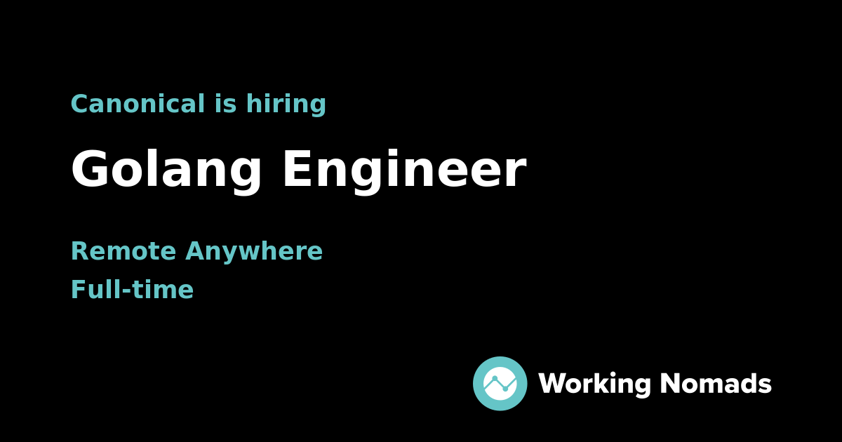 Golang Engineer at Canonical | Working Nomads