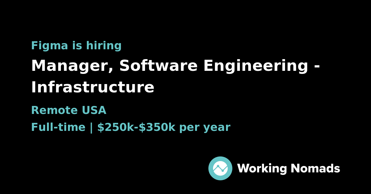 Manager, Software Engineering - Infrastructure at Figma | Working Nomads