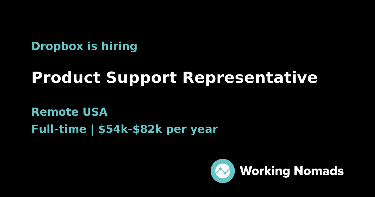 Product Support Representative at Dropbox | Working Nomads