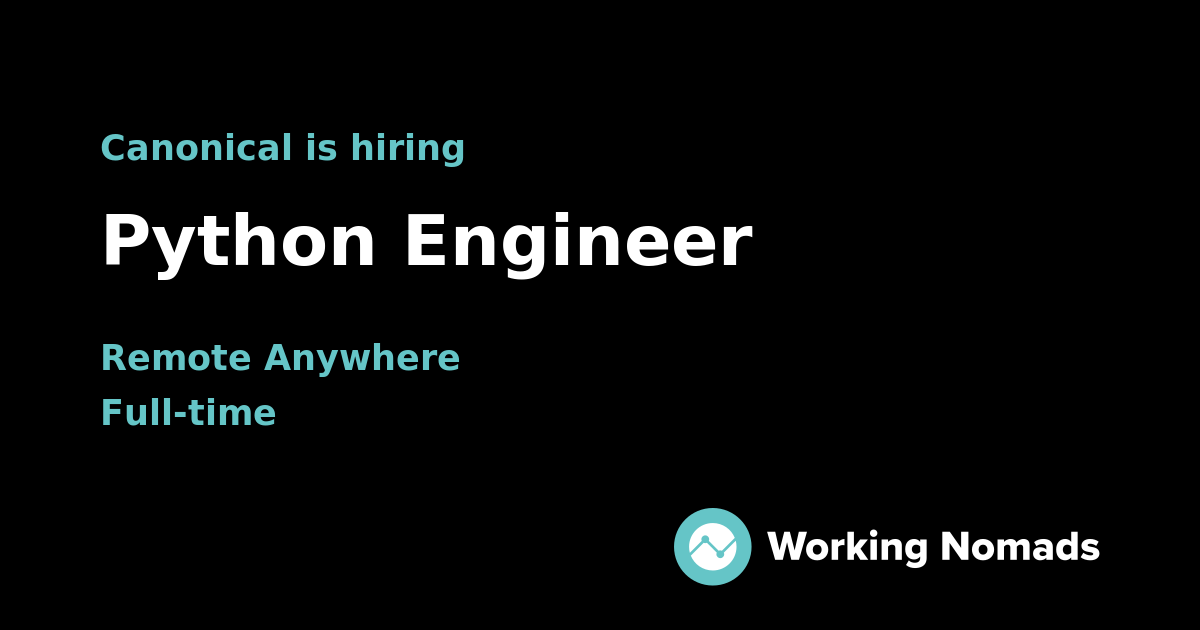 Python Engineer at Canonical | Working Nomads