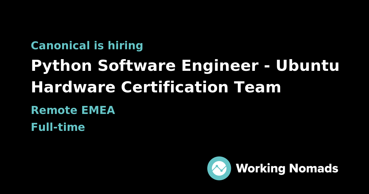 Python Software Engineer - Ubuntu Hardware Certification Team at ...