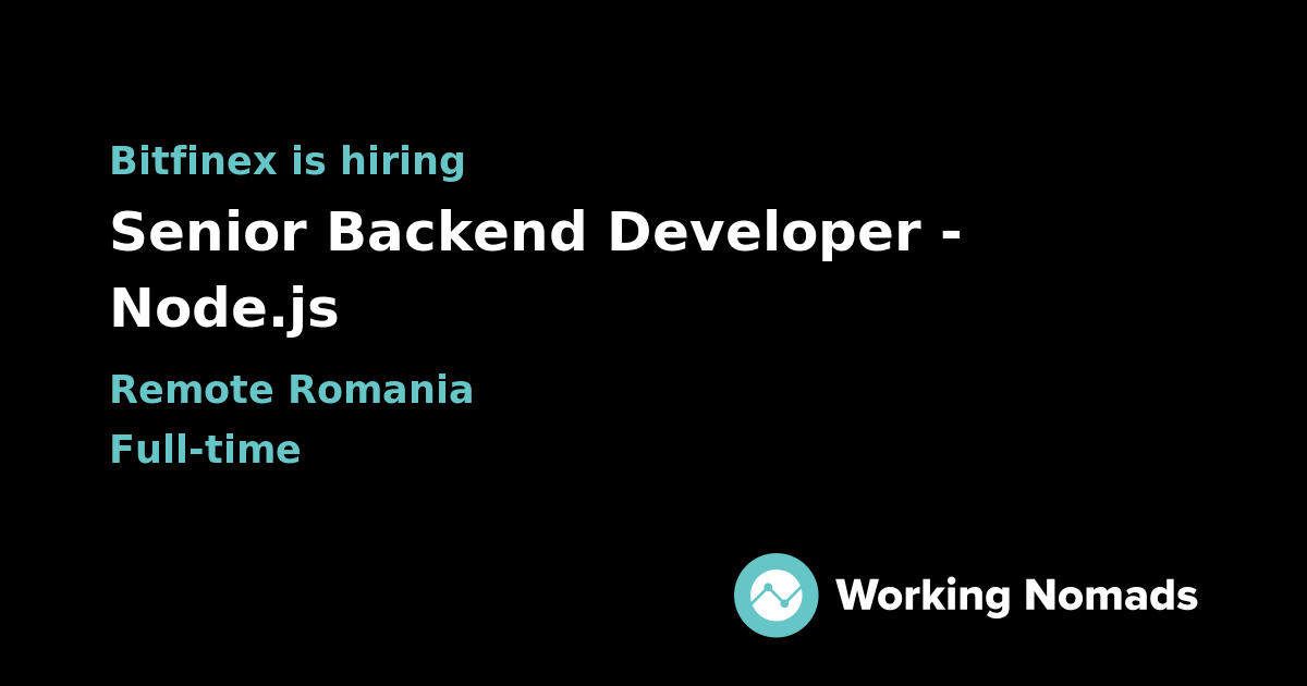 Senior Backend Developer - Node.js at Bitfinex | Working Nomads