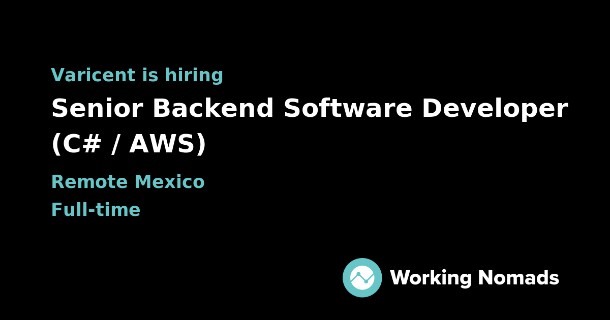 Senior Backend Software Developer (C# / AWS) at Varicent | Working Nomads