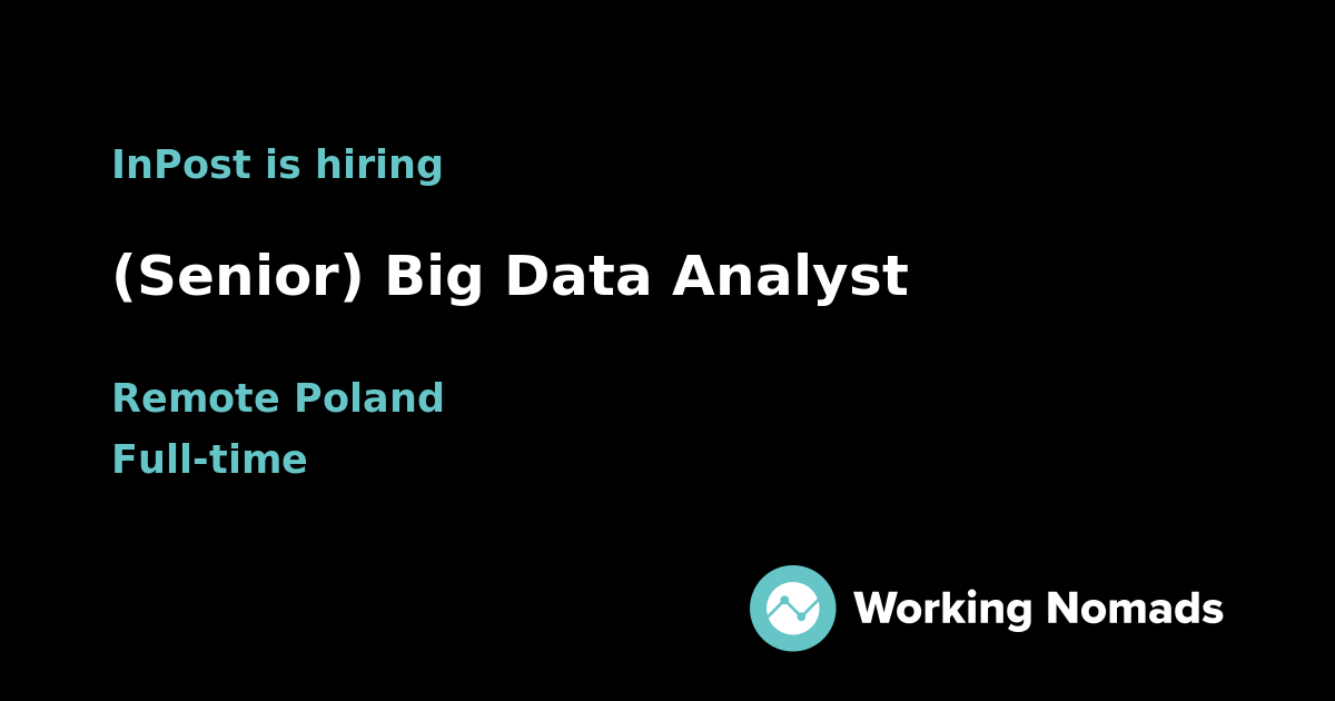(Senior) Big Data Analyst at InPost | Working Nomads