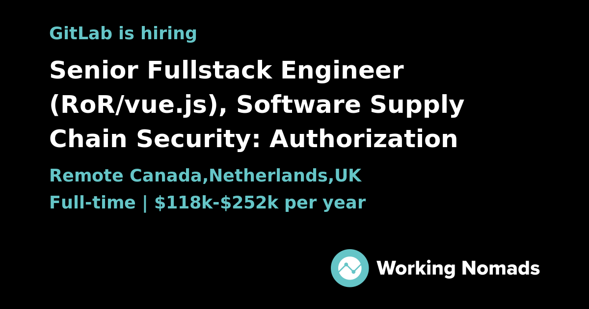 Senior Fullstack Engineer (RoR/vue.js), Software Supply Chain Security ...