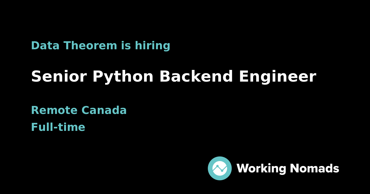 Senior Python Backend Engineer at Data Theorem | Working Nomads