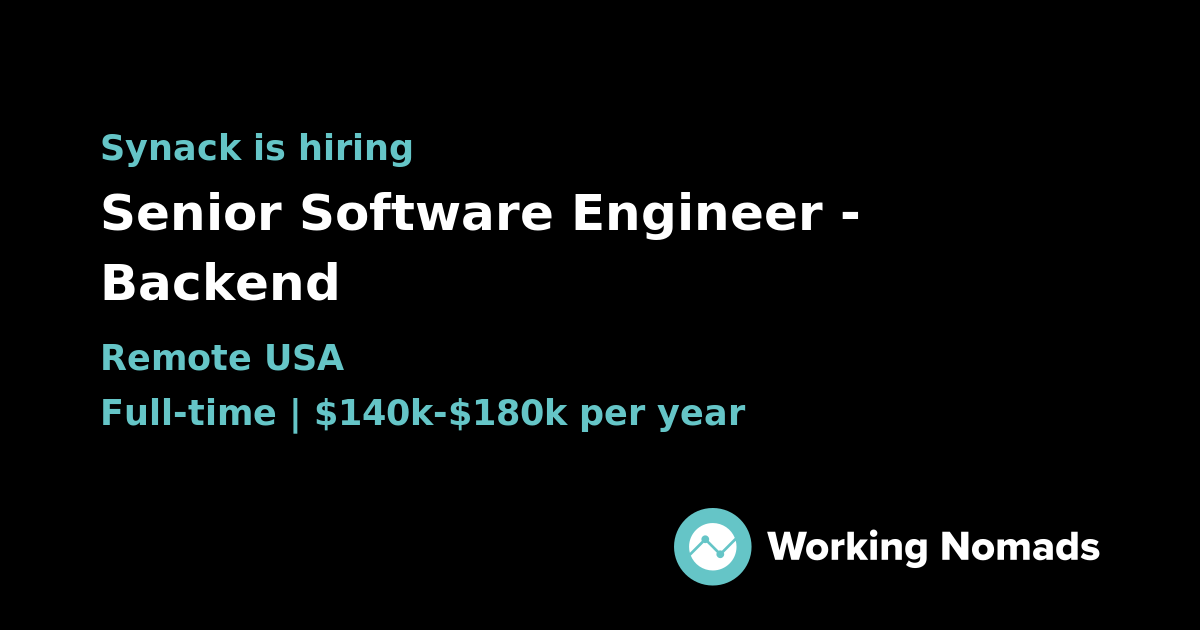 Senior Software Engineer - Backend at Synack | Working Nomads