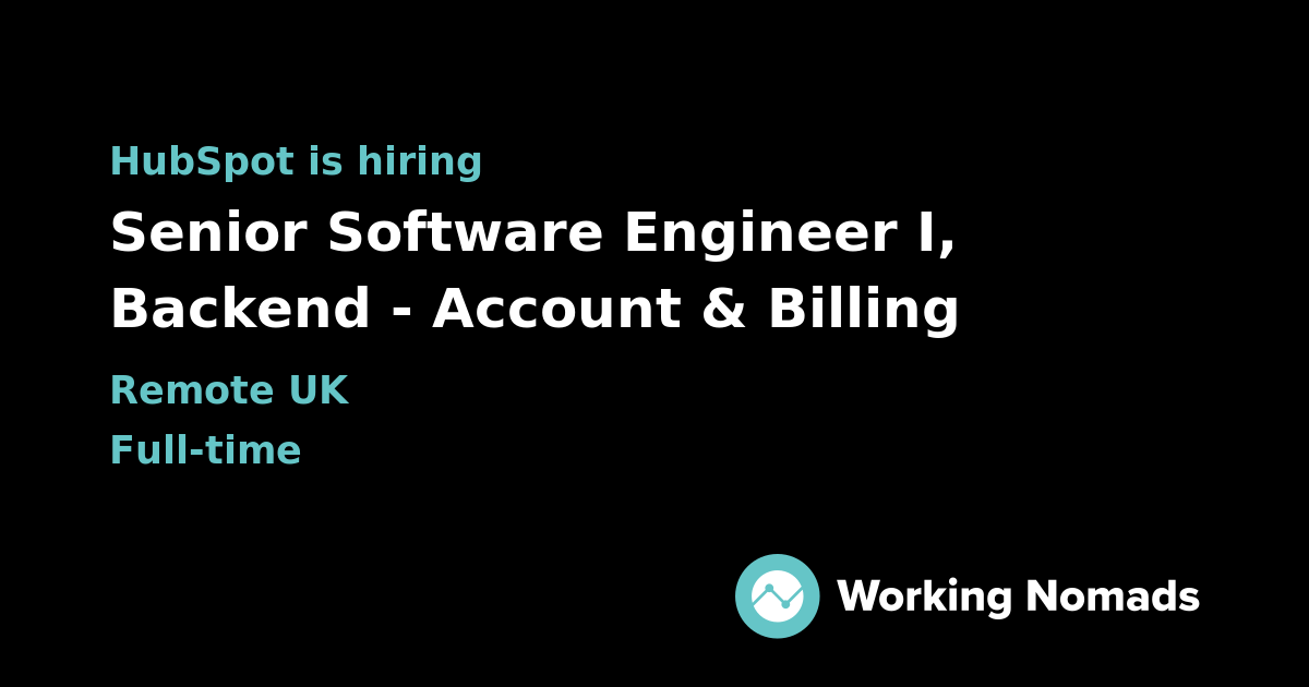 Senior Software Engineer I, Backend - Account & Billing at HubSpot ...