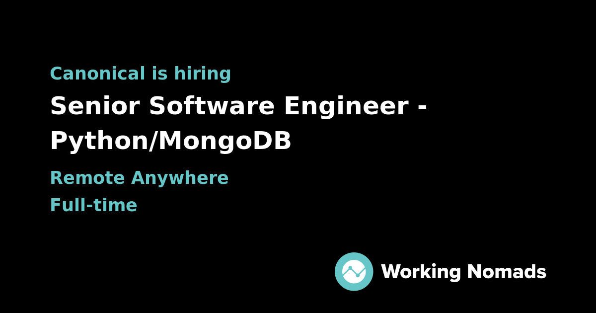 Senior Software Engineer - Python/MongoDB at Canonical | Working Nomads