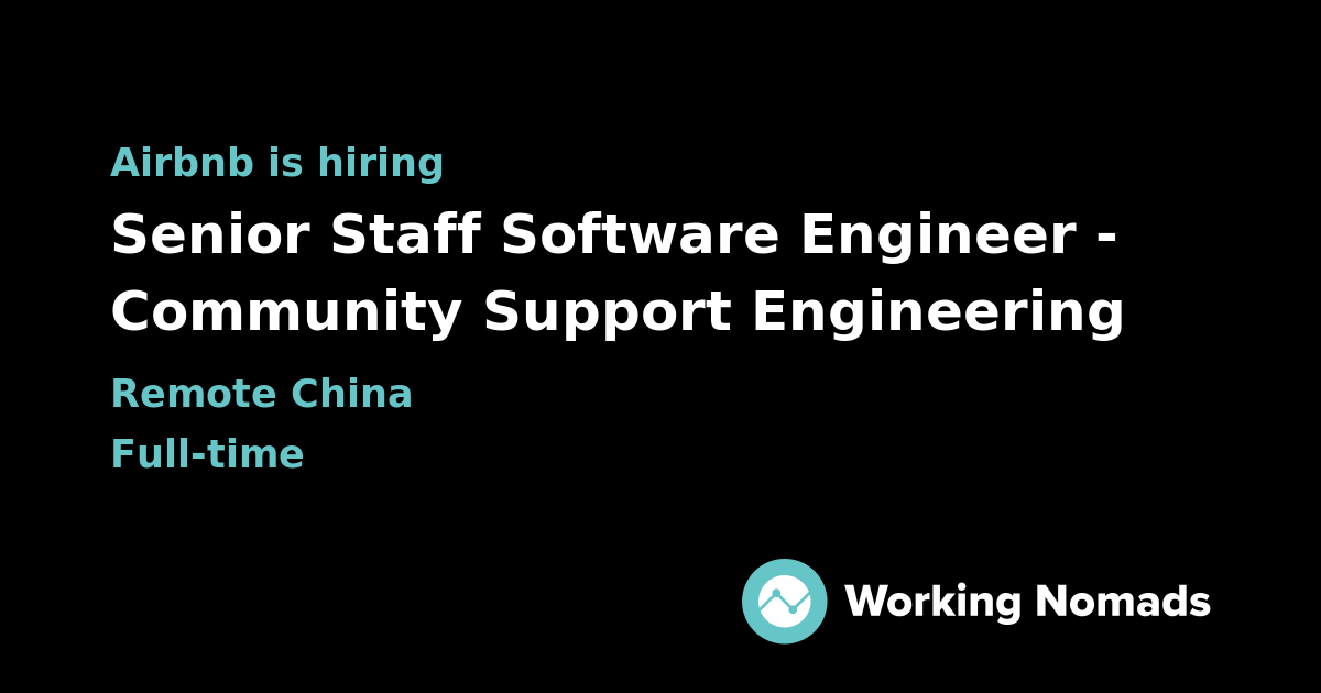 Senior Staff Software Engineer - Community Support Engineering at ...