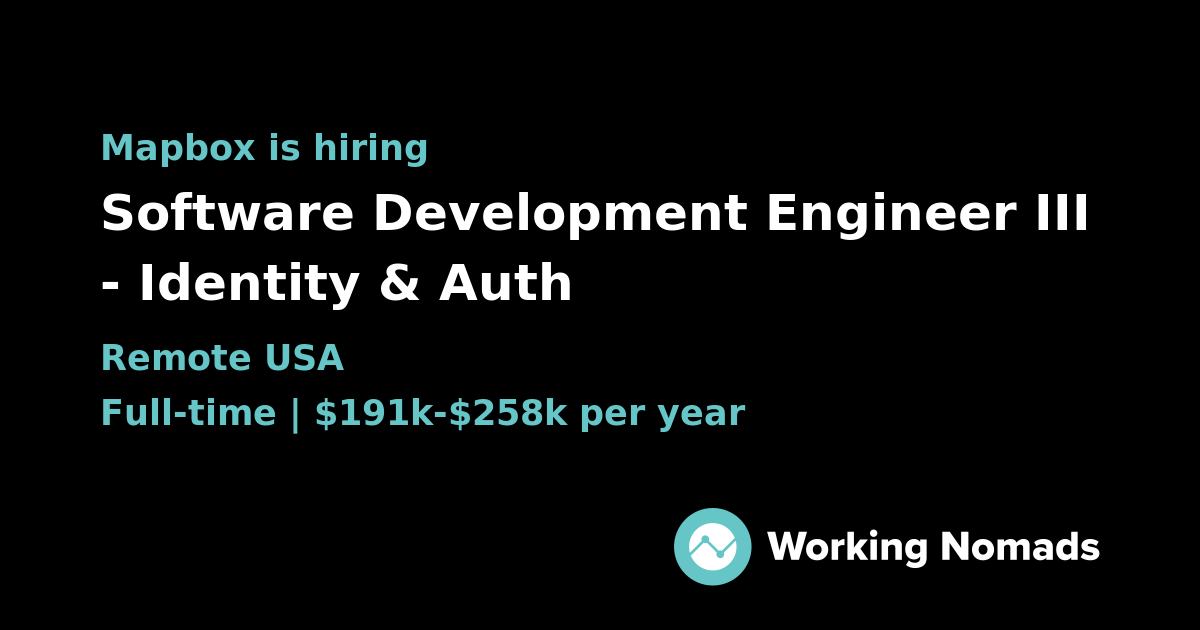 Software Development Engineer III - Identity & Auth at Mapbox | Working ...