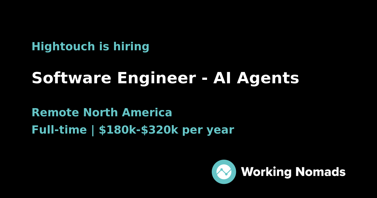 Software Engineer - AI Agents at Hightouch | Working Nomads