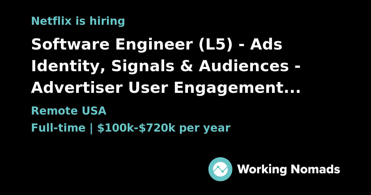 Software Engineer (L5) - Ads Identity, Signals & Audiences - Advertiser ...