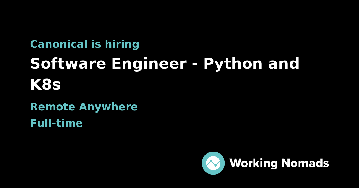 Software Engineer - Python and K8s at Canonical | Working Nomads