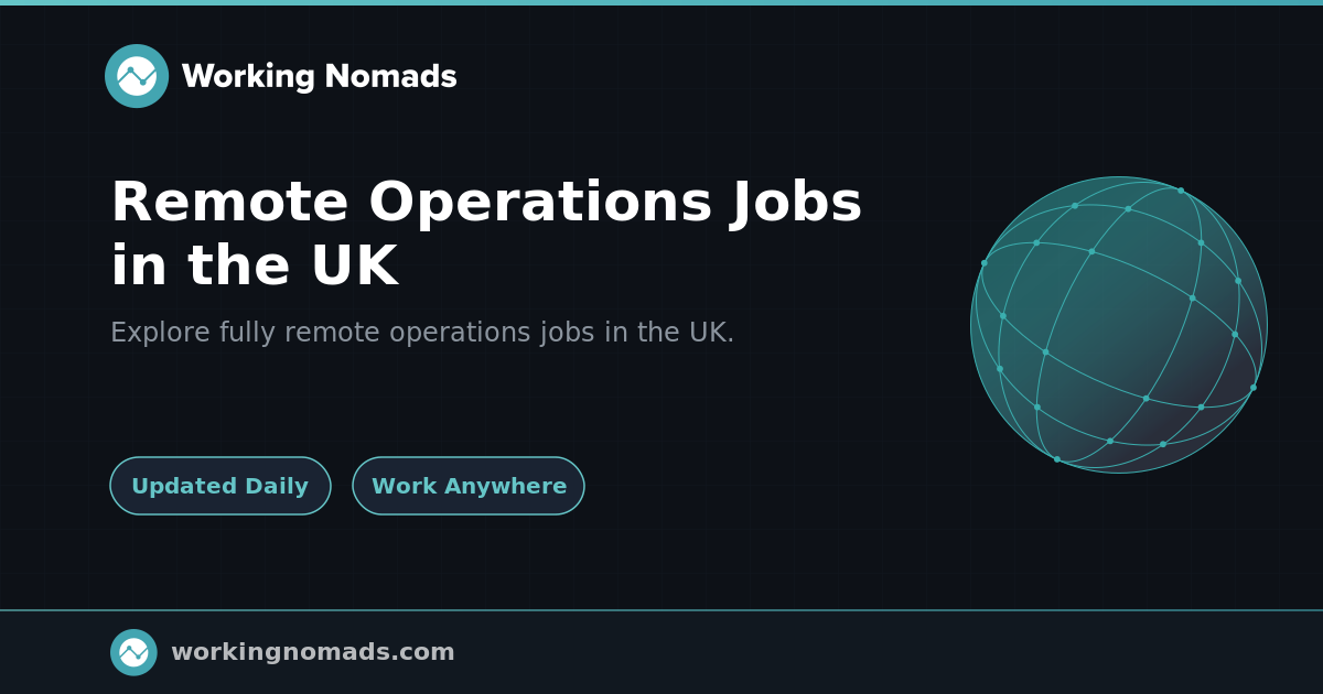 Remote Operations Jobs in the UK | Working Nomads